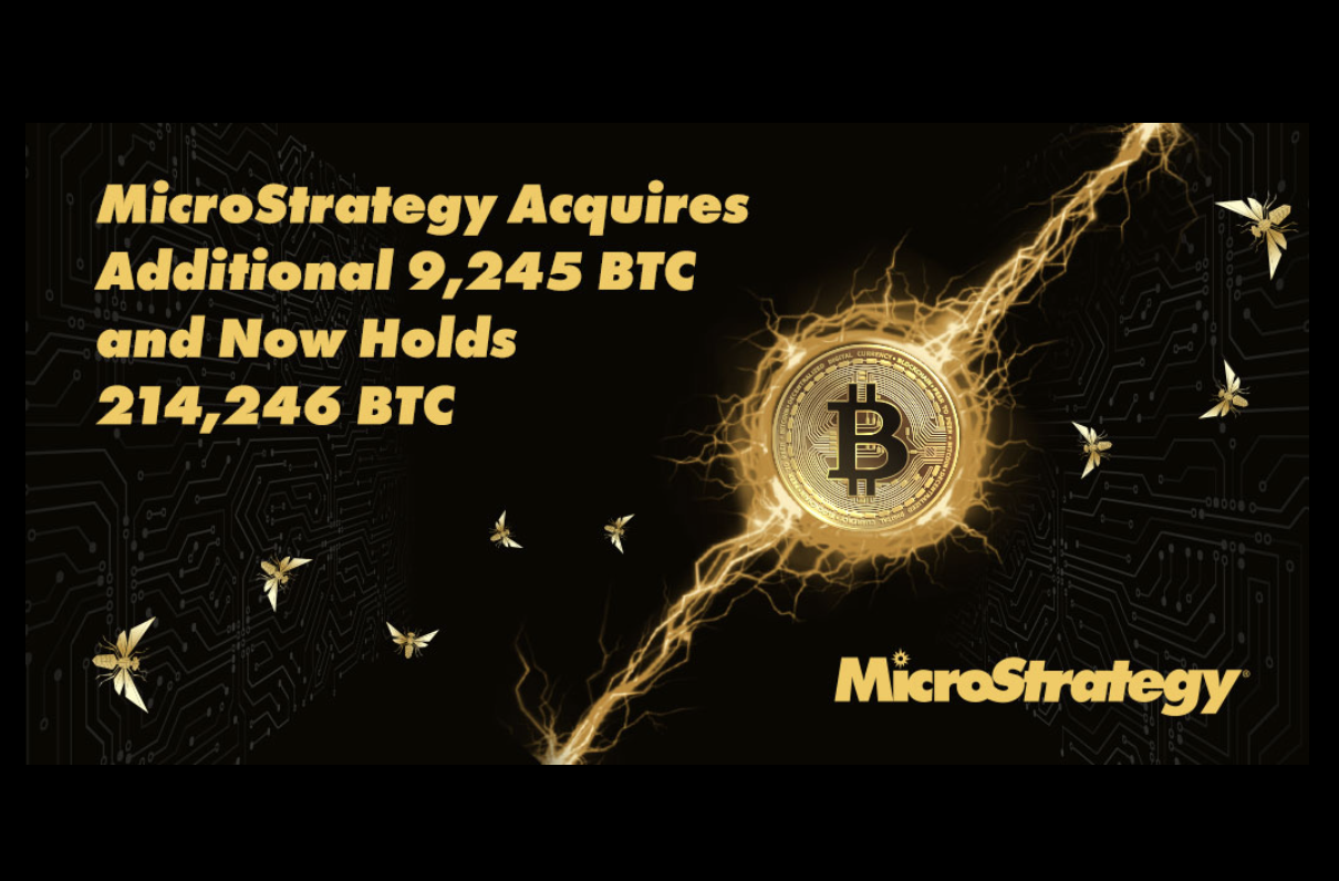MicroStrategy Acquired an Additional 9,245 $BTC, Total Holding Reached 1% of Bitcoin Supply ...