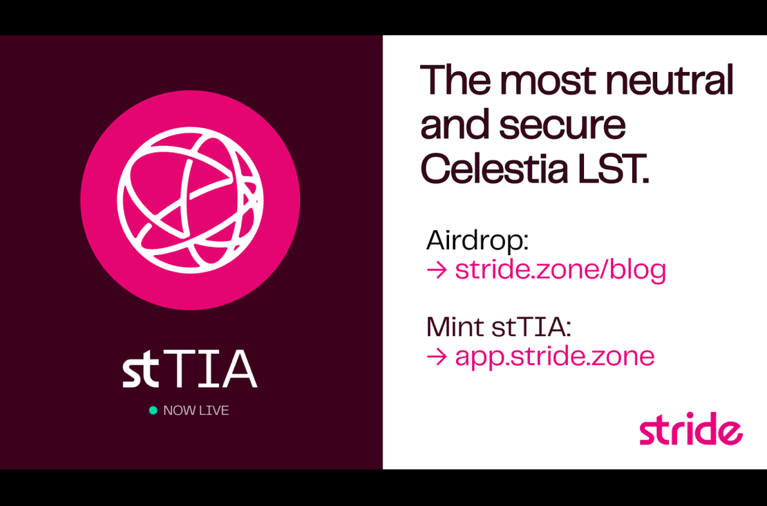 Stride Launched Liquid Staking Token for $TIA, and to Airdrop 5M $STRIDE to Adopters | TokenInsight